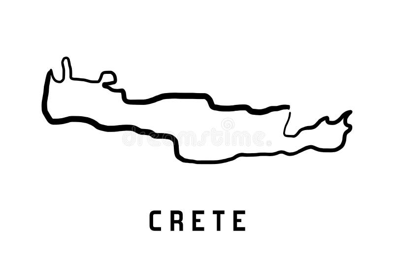 Crete Island Hand Drawn Map Stock Vector - Illustration of concept ...