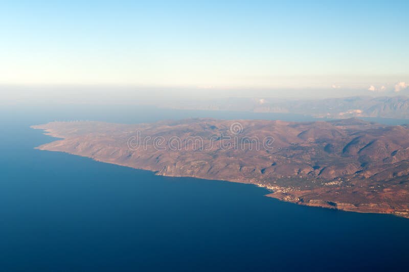 Crete Island View stock image. Image of airplane, mountain - 34554383