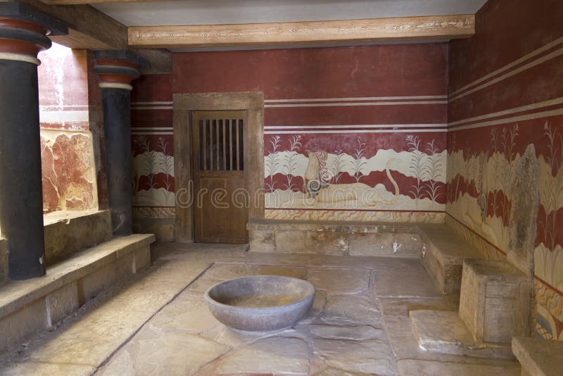 Crete Knossos throne room stock photo. Image of sightseeing - 20413162
