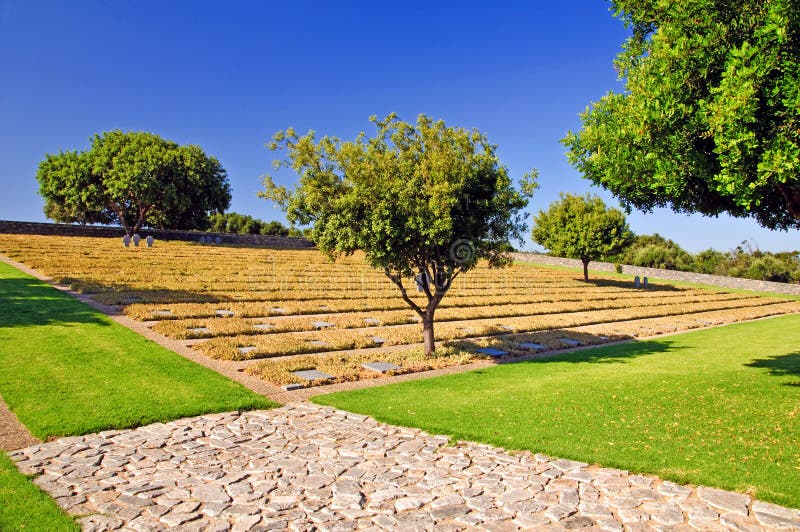 Crete - Maleme - German War Cemetery Stock Image - Image of europe ...