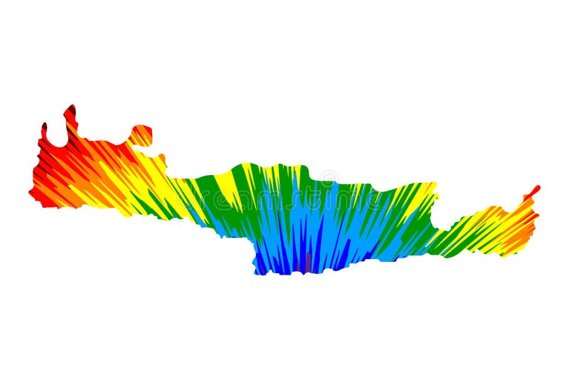 Crete - Map is Designed Rainbow Abstract Colorful Pattern Stock Vector ...