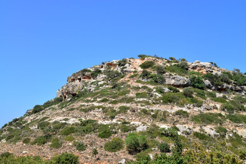 Crete mountain peak stock photo. Image of myli, greece - 77399638