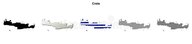 Crete outline map stock vector. Illustration of silhouette - 385547807