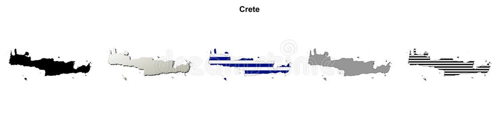Crete outline map stock vector. Illustration of silhouette - 385547807