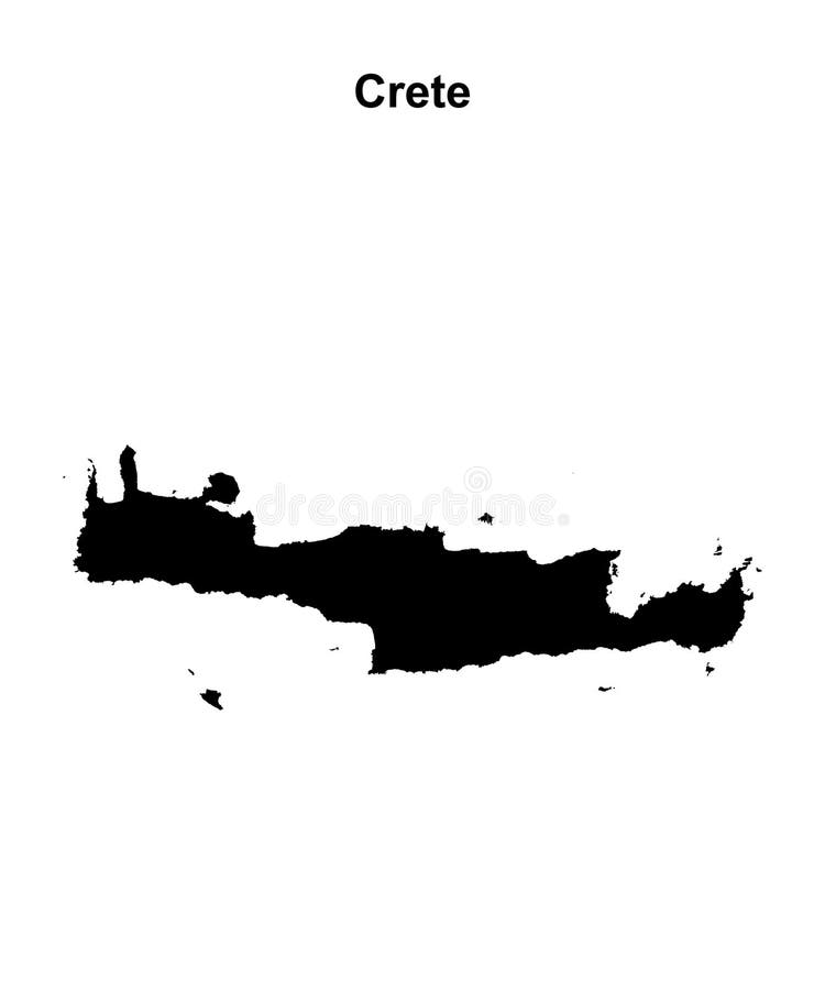 Crete outline map stock vector. Illustration of detailed - 360429442
