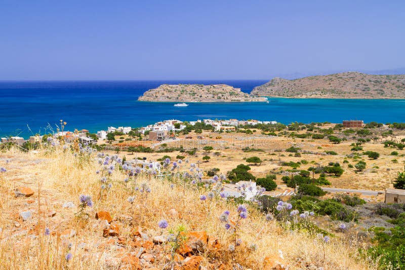 Crete Scenery with Mirabello Bay Stock Photo - Image of scenics ...