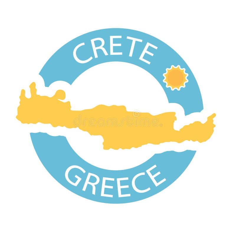 Crete stamp with map icon stock vector. Illustration of crete - 216060317