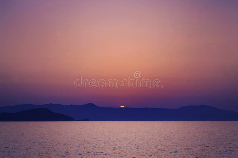 Crete Sunset. Sea, Sun and Ske. Impression of Greece Stock Photo ...
