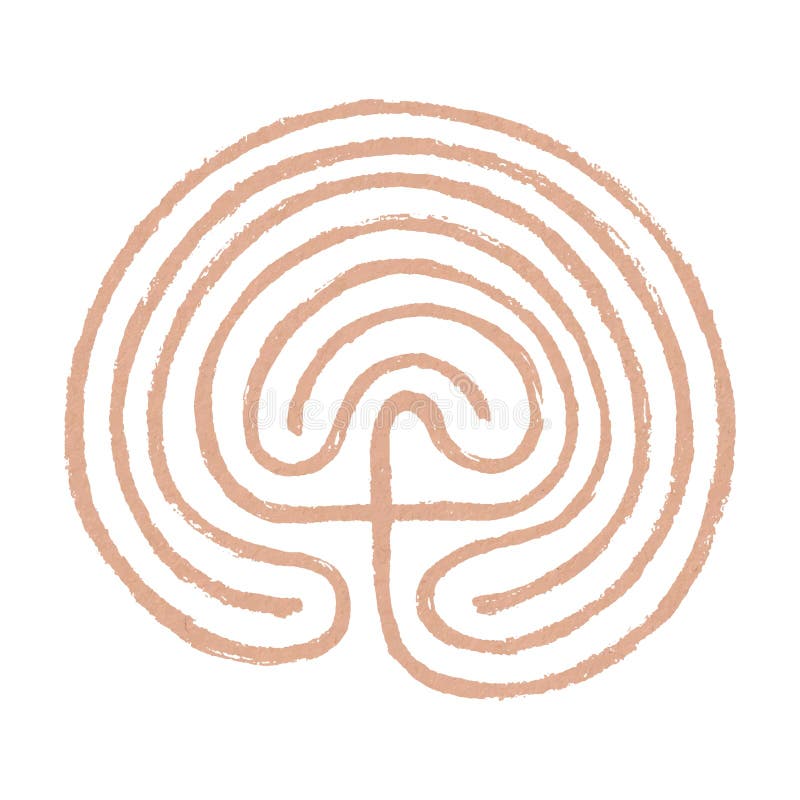 Crete Traditional Symbol. Cretan Labyrinth Line Art Vector Stock Vector ...