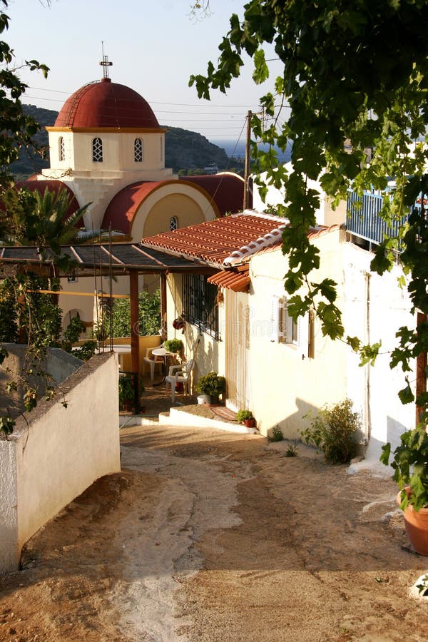 Cretian Village of Kalo Horio Stock Image - Image of hill, church: 4731147