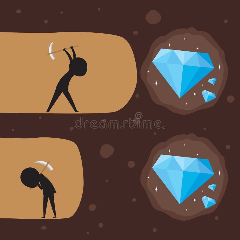 Creuser D'un Diamant Illustration De Silhouette Illustration Stock ...