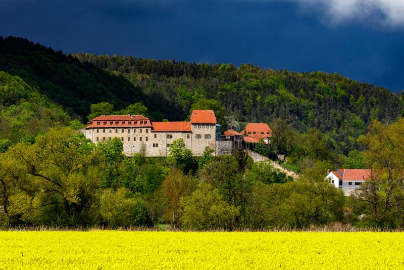Creuzburg Castle in Thuringia Stock Image - Image of architecture ...