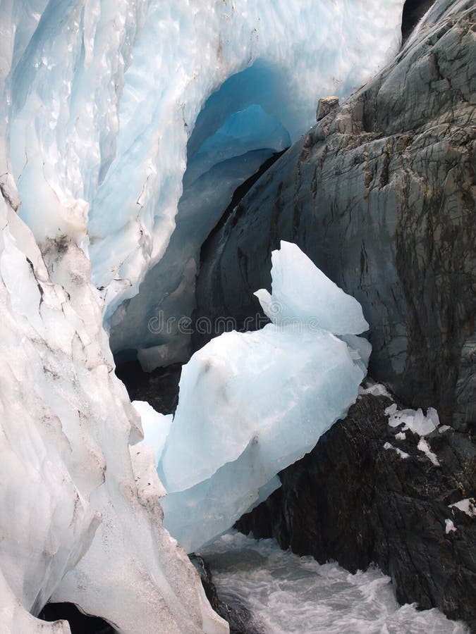 Crevasse in glacier stock photo. Image of blue, glacier - 106111184