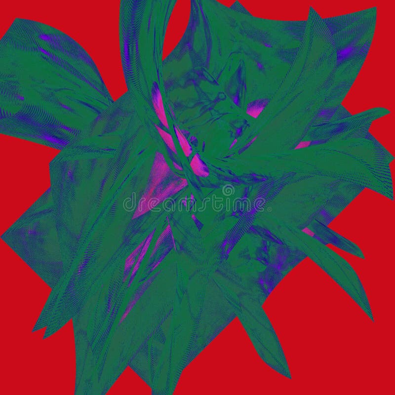 Crew Art Green Abstract on Red Background Stock Illustration ...