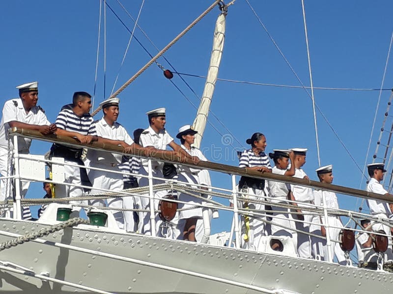 Crew on deck editorial stock photo. Image of frigate - 89320118
