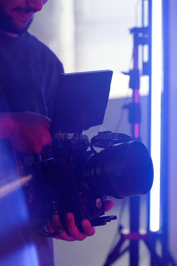 Crew Member Adjusting Camera Screen Stock Photo - Image of adult ...