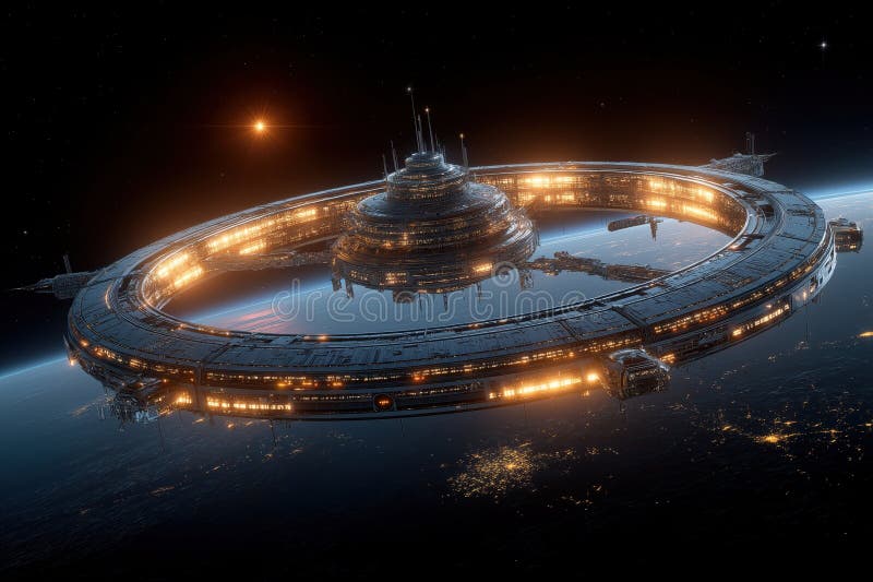 Massive Rotating Ring Structure Stock Illustrations – 8 Massive ...