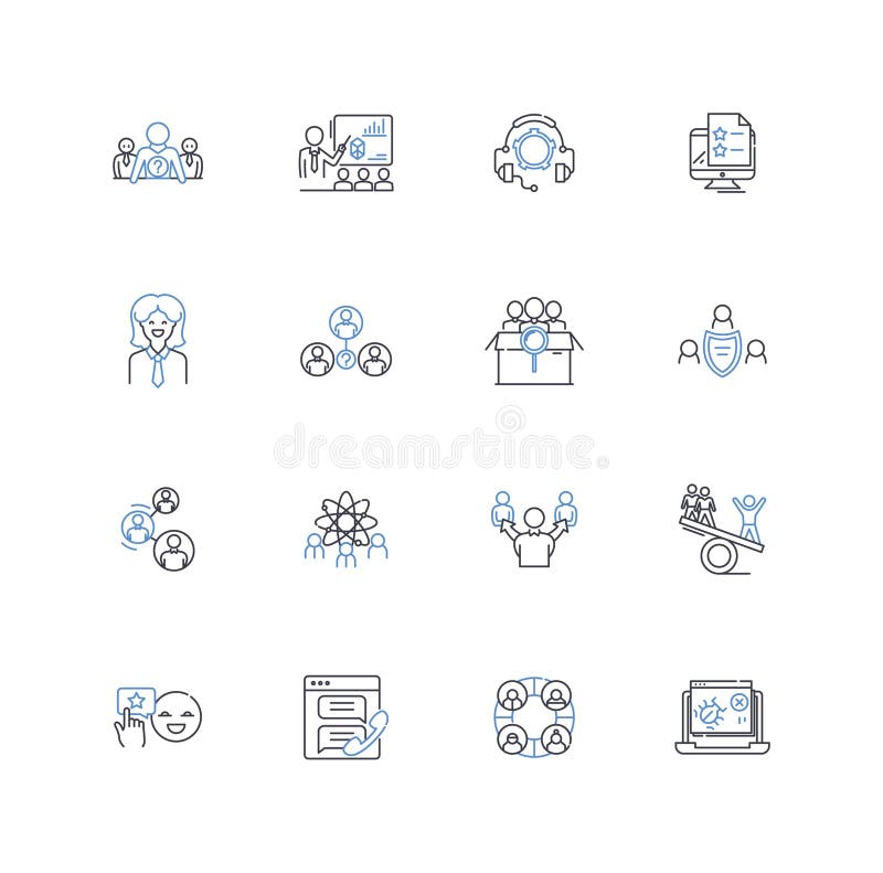 Crew Line Icons Collection. Cohesion, Unity, Collaboration, Synergy ...