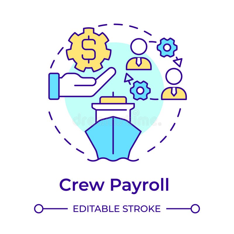Crew Payroll Multi Color Concept Icon Stock Illustration - Illustration ...