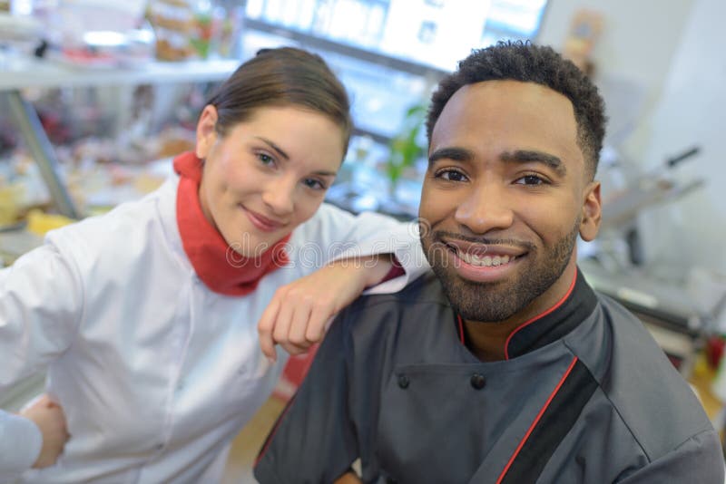 Crew Professional Cooks Working at Restaurant Kitchen Stock Image ...