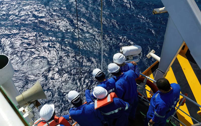 Crew Ship Members during a Drill Stock Photo - Image of energy ...