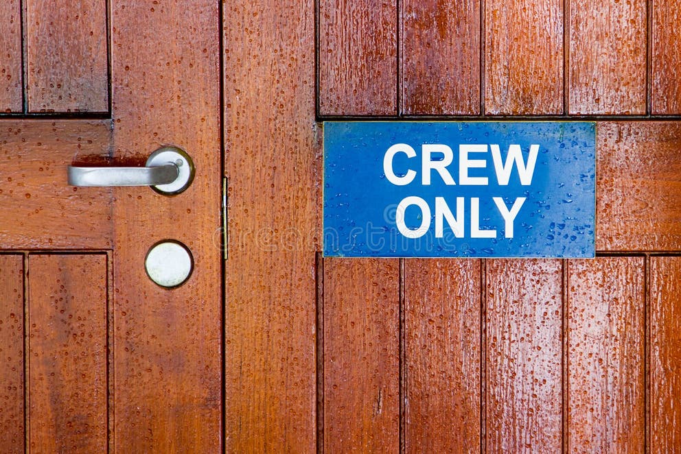 Crew only sign stock image. Image of warning, wood, sign - 73109117