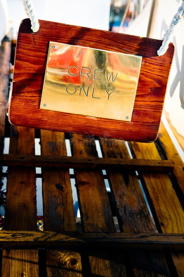 Crew only sign stock image. Image of stop, private, badge - 38994491