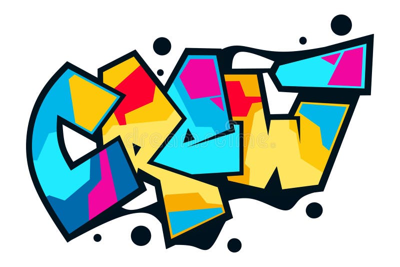 Crew Word Graffiti Text Sticker Illustration Stock Vector ...