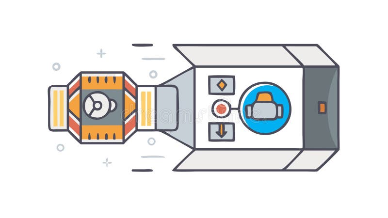 Crewed Space Rocket Launch, Mission Control System Ready, Vector Design ...