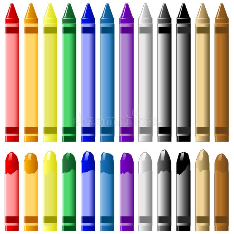 Creyones ilustración del vector. Ilustración de verde - 5404161