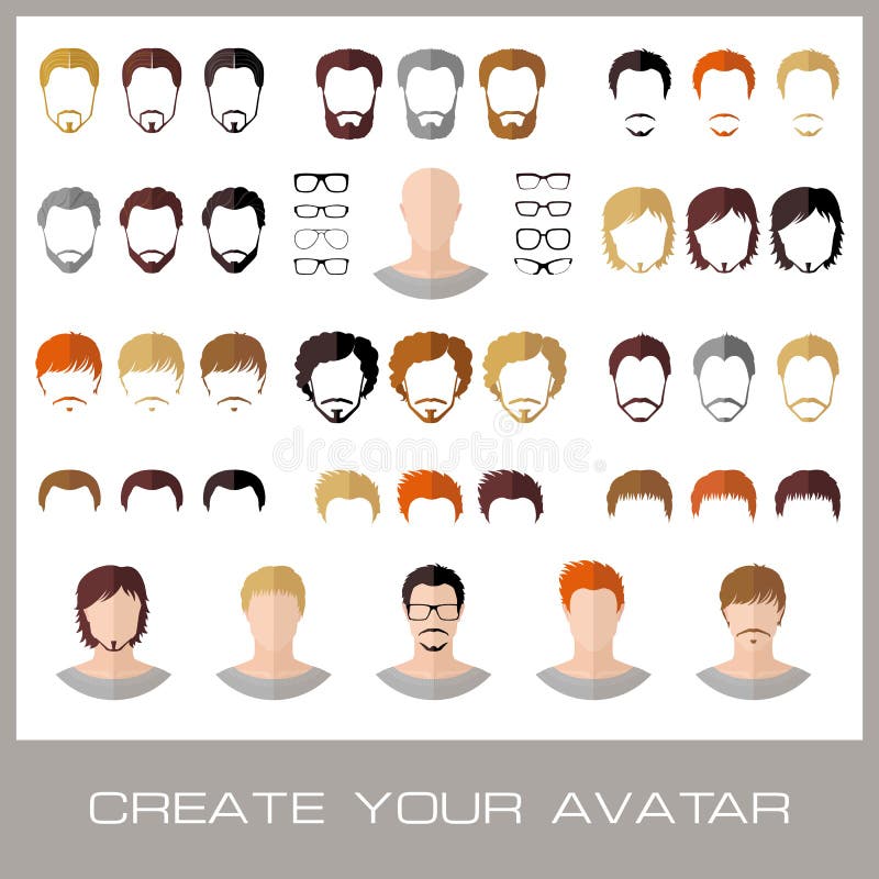 Criação De Avatars De Um Homem Da Forma Ilustração do Vetor ...