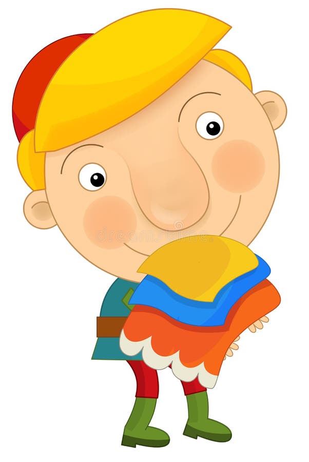 Criado Medieval Joven De La Historieta Stock de ilustración ...