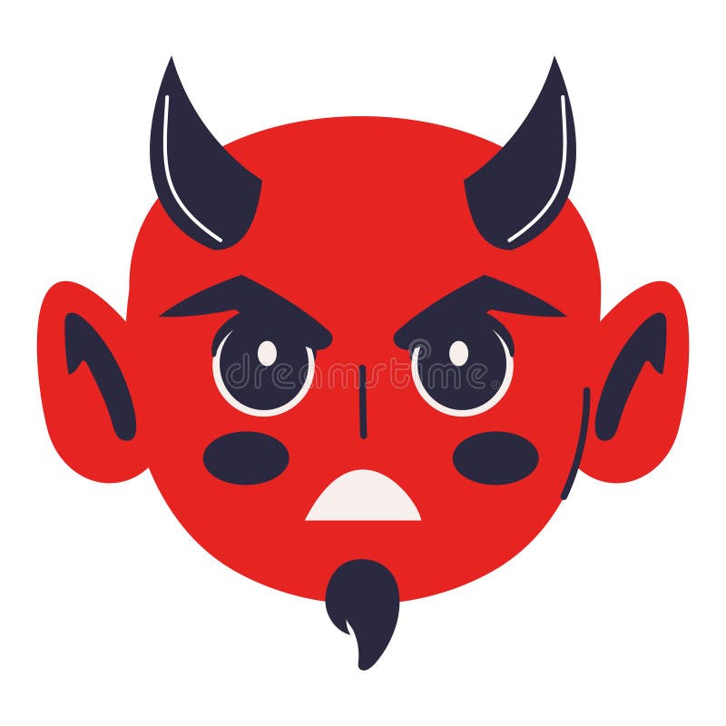 Criaturas del diablo emoji ilustración del vector. Ilustración de cara ...