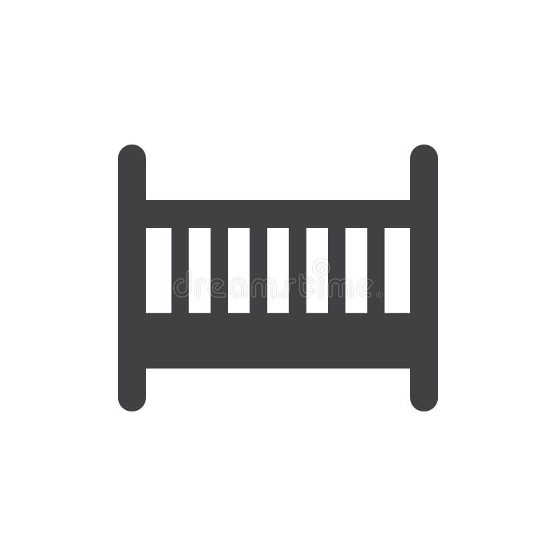 Crib Icon - Baby Bed Icon stock illustration. Illustration of vector ...