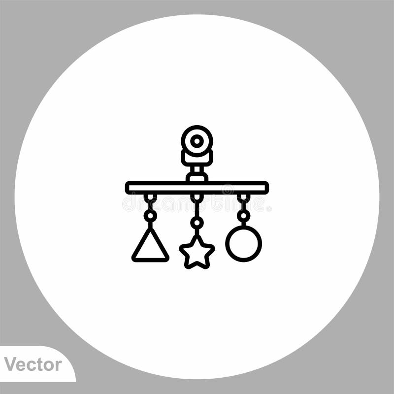 Crib Toy Vector Icon Sign Symbol Stock Vector - Illustration of icon ...