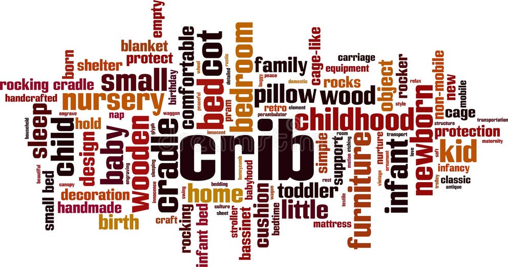 Crib word cloud stock vector. Illustration of cushion - 271688180