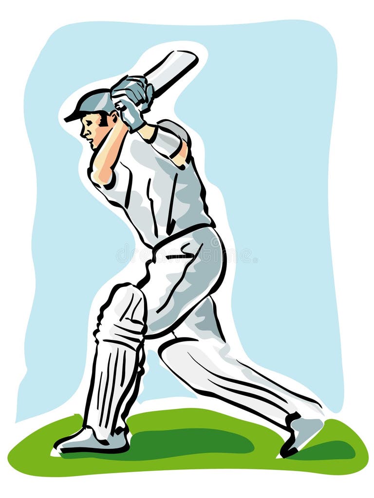 Cricket Runner Stock Illustrations – 246 Cricket Runner Stock ...