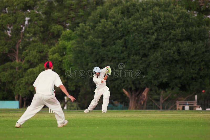 Cricket Batsman and a Catcher Stock Image - Image of keeper, bowling ...