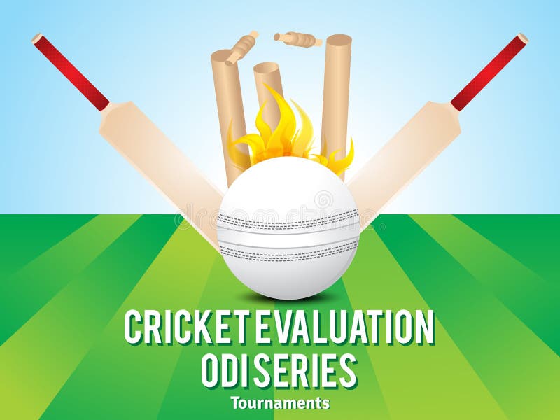 Cricket Background with Fire Ball Stock Vector - Illustration of flame ...