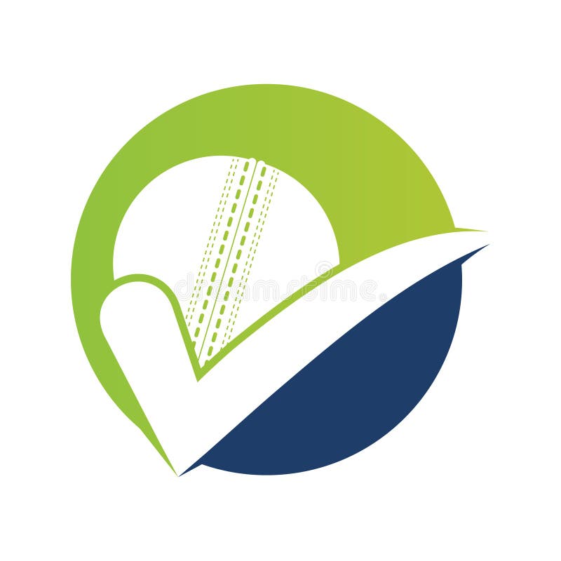 Cricket Ball Check Vector Logo Design Stock Illustration - Illustration ...