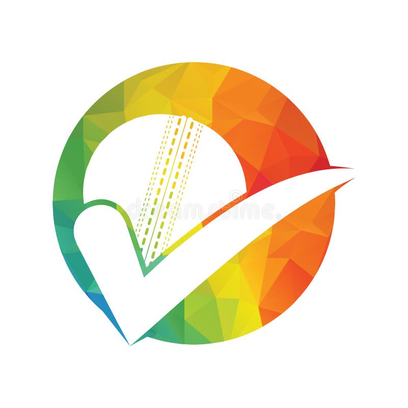 Cricket Ball Check Vector Logo Design Stock Vector - Illustration of ...