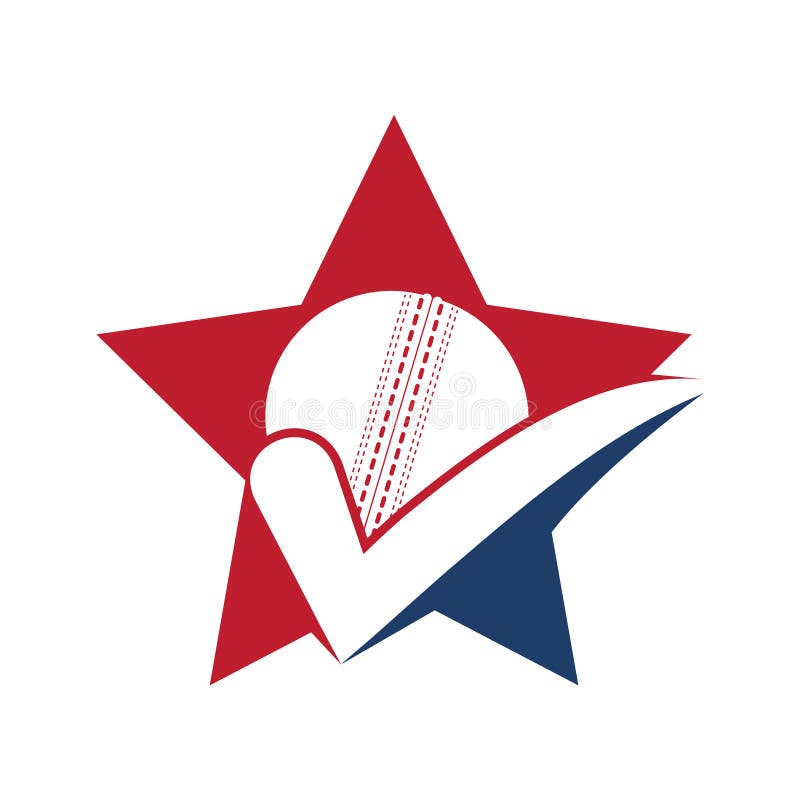 Cricket Ball Check Vector Logo Design Stock Vector - Illustration of ...