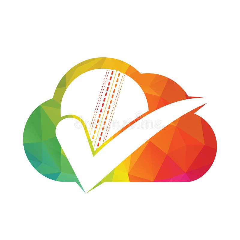 Cricket Ball Check Vector Logo Design Stock Vector - Illustration of ...