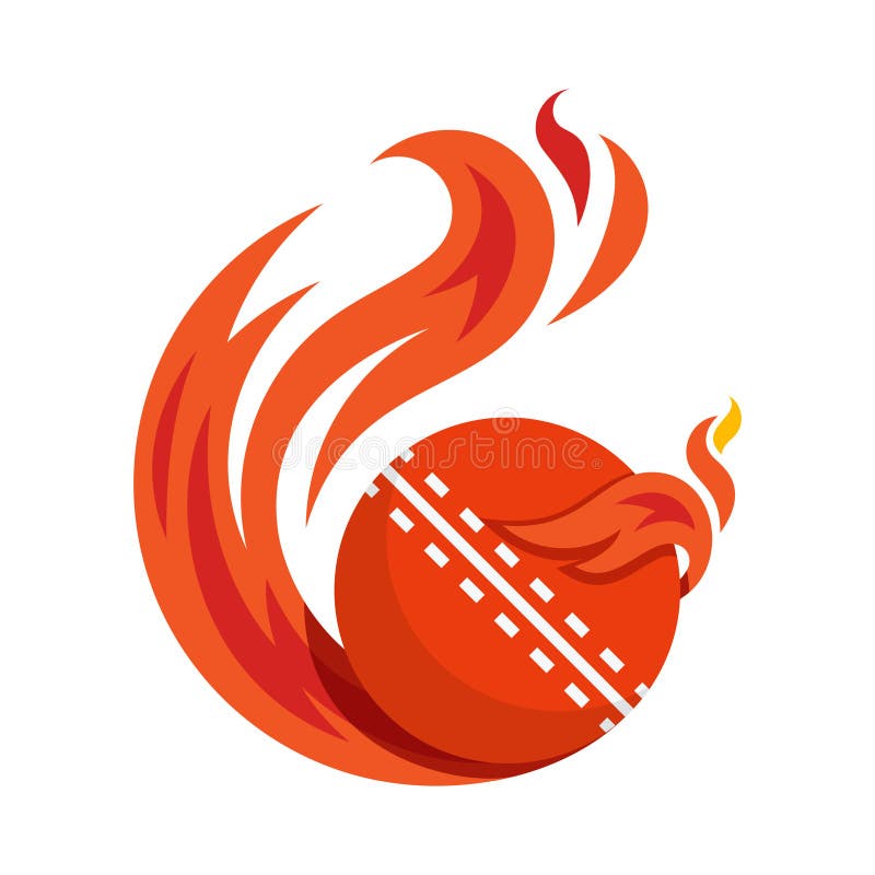 Cricket Ball Flying Fire Ball Icon Design Vector, Emblem, Design ...