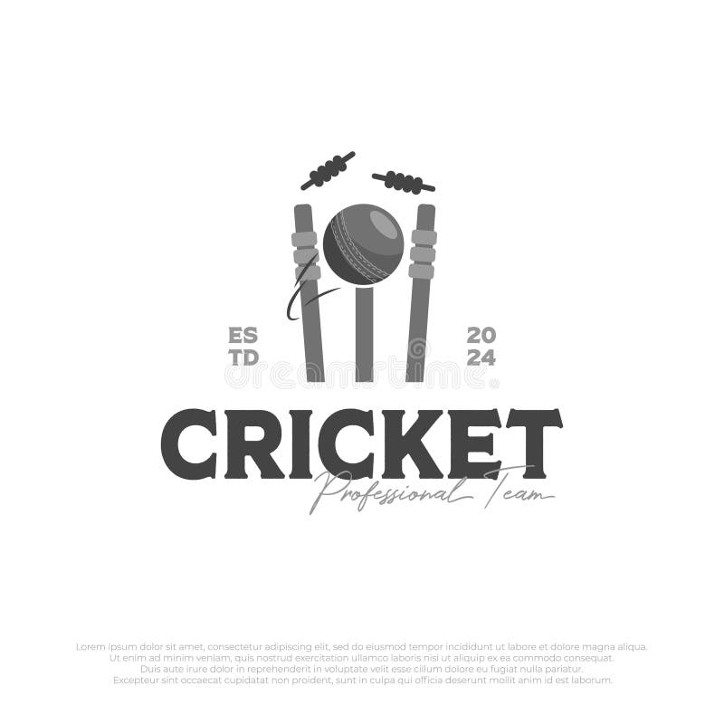 Cricket Ball Logo Template Element. Illustration Vector Design of Stick ...