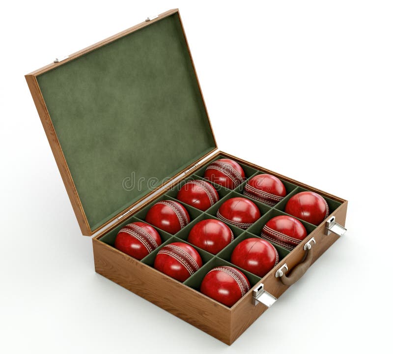 Cricket Balls in Display Box Stock Illustration - Illustration of match ...
