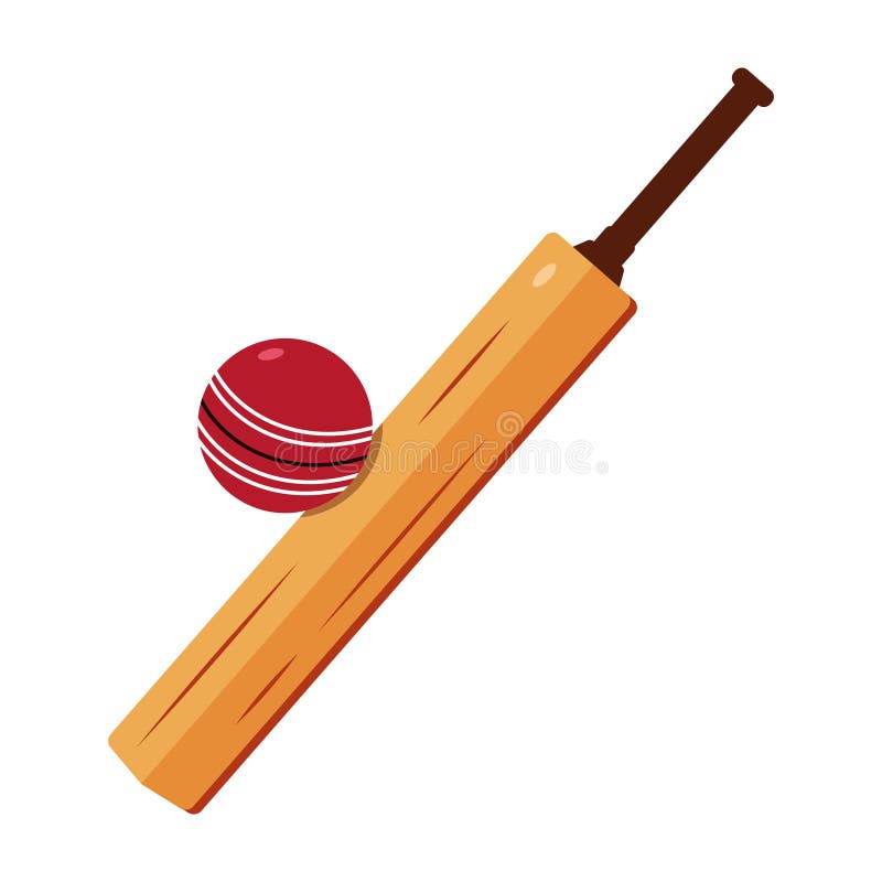 Cricket Bat and Ball Icon stock illustration. Illustration of play ...