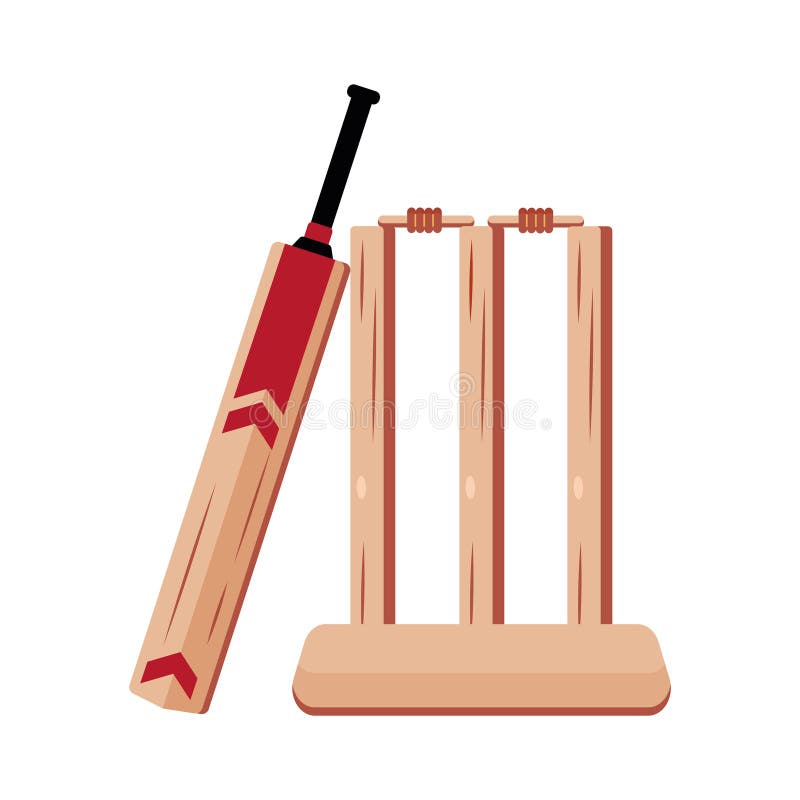 Cricket Bat Hitting Stumps Icon Stock Vector - Illustration of match ...