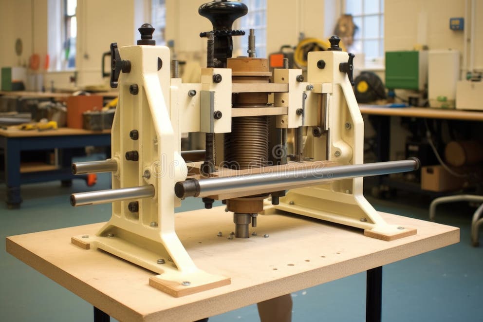 Cricket Bat Press Machine in Action Stock Illustration - Illustration ...