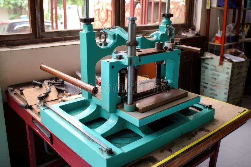 Cricket Bat Press Machine Applying Pressure Stock Illustration ...